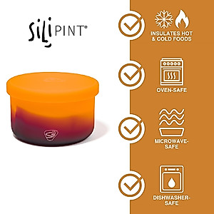 Silipint: Silicone 20oz Lidded Bowls: 2 Pack Sun Storm - Unbreakable, Flexible, Sustainable, Microwave-Oven-Dishwasher, Non-Slip