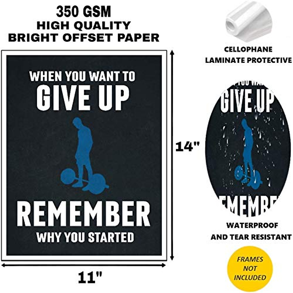 Motivational Gym Posters for Home & Workout Room Decor