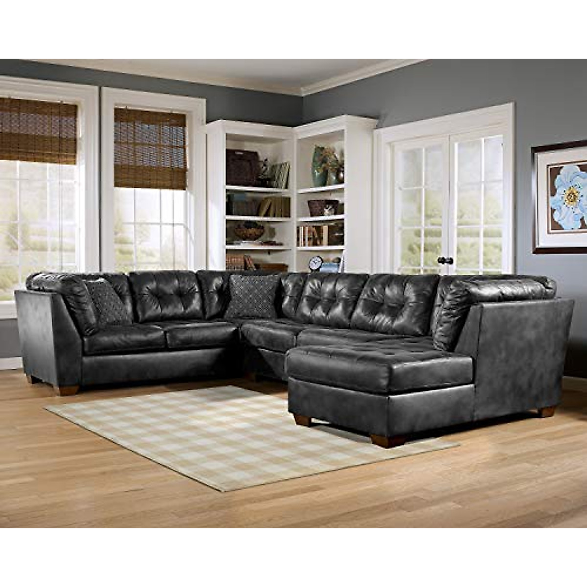 Garland Rug Country Living Buffalo Plaid Area Rug, 5-Feet by 7-Feet, Tan/Ivory