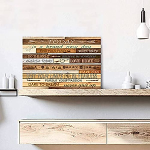 Woxfcart Quotes Canvas Wall Art - Motivational Inspirational Pictures for Office Brown Walls Decor with Framed 24x16