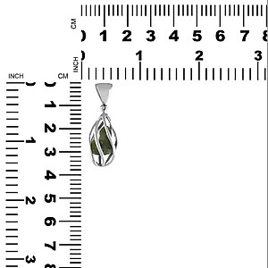 Starborn Natural Moldavite Pendant in Sterling Silver Cage
