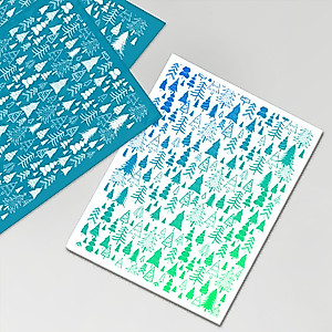 OLYCRAFT 4x5 Inch Christmas Tree Clay Stencils Christmas Theme Silk Screen for Polymer Clay Pines Pattern Silk Screen Stencils Mesh Transfer Stencils for Polymer Clay Jewelry Making