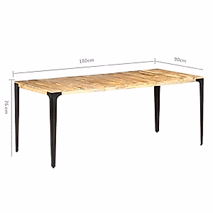 Kitchen Table Industrial Design Dining Room Table Modern Multifuntional Desk for Living Room Home Office,Dining Table 70.9"x35.4"x29.9" Solid Mango Wood