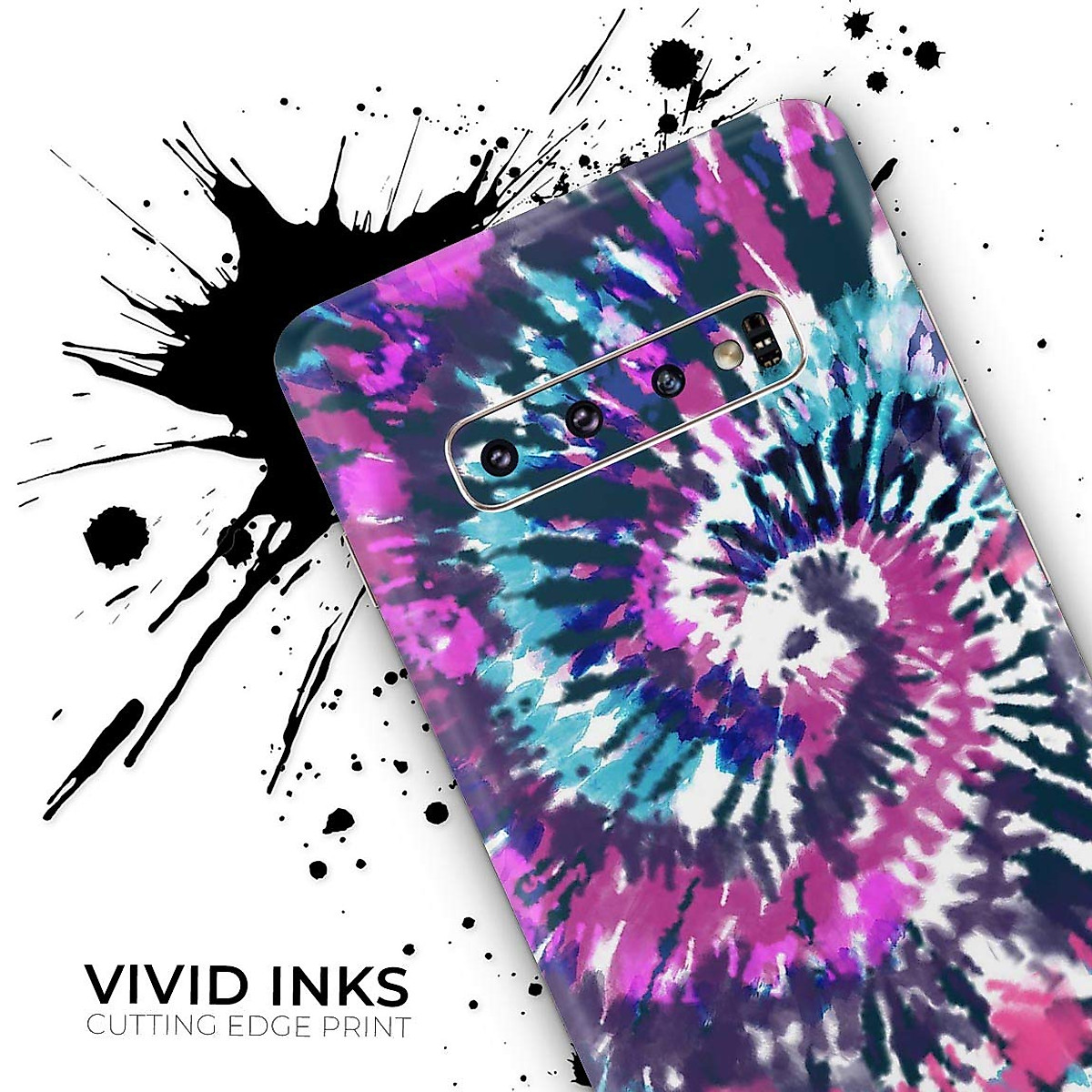 DesignSkinz Spiral Tie Dye V3 Protective Vinyl Decal Wrap Skin Cover Compatible with The Samsung Galaxy S20 (Screen Trim & Back Glass Skin)