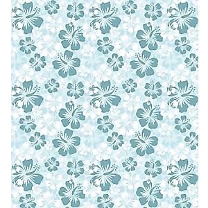 Ambesonne Hawaiian Duvet Cover Set, Rainforest Sea Coasts Palm Trees Happy Times Simple Monochromic Art, Decorative 3 Piece Bedding Set with 2 Pillow Shams, Queen Size, Blue White