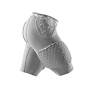 McDavid Hex Dual-Density Shorts with Contoured Wrap-Around Thigh, Gray, 3X-Large