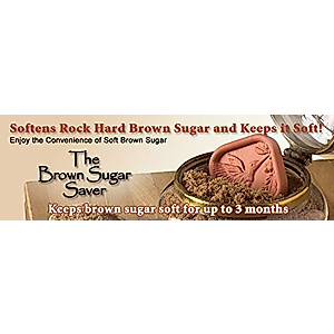 JBK Pottery Brown Sugar Saver - Terra Cotta Humidifying Stone Softens Brown Sugar, Keeps Snacks Crisp and Fresh - Natural Clay Moisture Absorber for Food and Chips