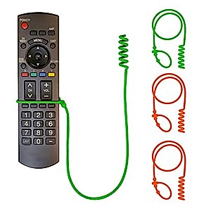 Remote Pigtail | Never Misplace Your Remote Again | Remote Tether | Lost Remote Solution | Fits Apple, Samsung, Sony, LG, Dyson and Other remotes | Silicone | 4-Pack (2 Green & 2 Orange)