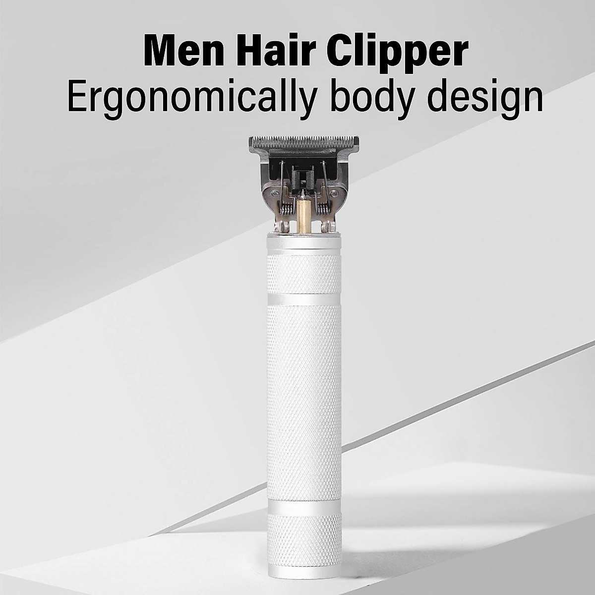 Hair Trimmer, Ergonomically Body Design Powered By 18650 Lithium Battery Barber Shop Hair Clipper Hair Clipper, for Barber Shop(Silver)
