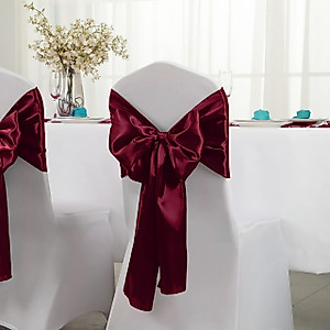 Horbaunal 12 Pack Burgundy Satin Table Runner 12 x 108 Inch, Smooth Table Runners for Wedding Banquets Birthday Party