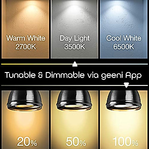 Geeni LUX MR16 2-Pack LED Smart Spot Light Dimmable Tunable GU10 Light Bulb 35W Equivalent 350 Lumens, No Hub Required Works with Alexa The Google Home, 2 Pack