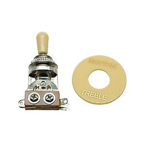 Dopro LP Guitar 3 Way Toggle Switch Chrome with Cream Tip and RHYTHM TREBLE Plate for Les Paul