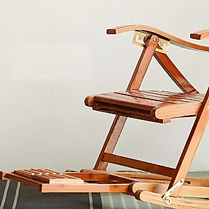 BROHN Lounge Chair, Lounge Chairs, Lounge Chairs,Bamboo Rocking Chair Adjustable Folding Recliner Summer Outdoor Sun Loungers Armchair Balcony Old Man Siesta Chair,Support 300kg