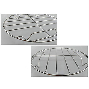 PartyKindom Grill Turkey Rack Food Steamer Round Baking Rack Wire Rack Cooling Rack Stainless Steel Roasting Rack Dish Steam Rack Baking Supplies Meat Net Grilling Rack Pots and Pans Tray