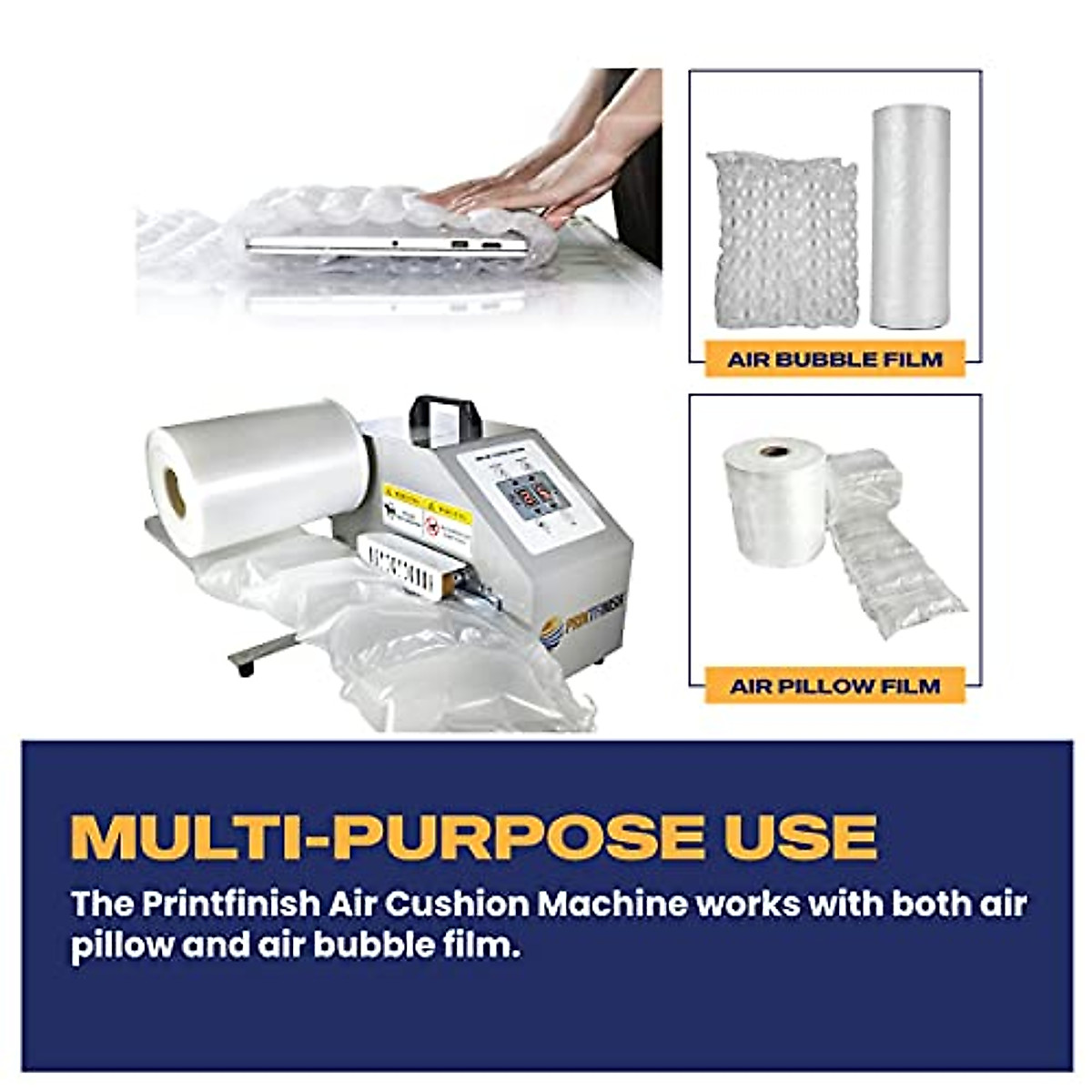 PPE Super Fast Air Cushion Machine - Bubble Pillow Easy to Use, Heating and Inflating Films Up 52ft per Minute Maker Inflatable Packaging Heavy Duty