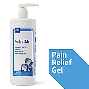 Medline ActivICE Topical Pain Reliever Gel, Great for Arthritis, Muscle Aches and Back Injuries, 32 oz Pump Bottle