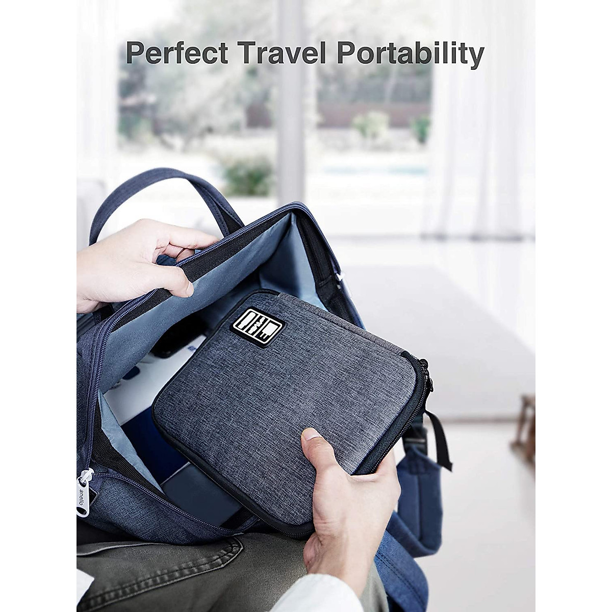 Luxtude Electronics Organizer bag, Portable Cord/Cable Storage, Compact Tech Bag & Charger Case, Travel Essentials for Electronics Items/USB/SD/Charger