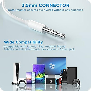 2 Pack Earbuds Wired in Ear Wired Headphones,Earphones with Microphone for 3.5mm Jack Ear Buds Noise Isolation & Volume Control Compatible with iPhone/iPad/Computer/MP3/4 and Other 3.5mm Jack Devices