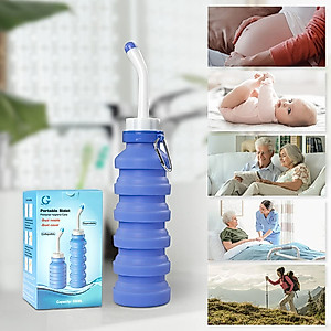 Peri Bottle for Postpartum Care, Portable Bidet for Travel Collapsible & Expandable Handheld Personal Bidet/Personal Hygiene Cleaning, 550ml (Blue)