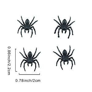 SaktopDeco 50 PCS Mini Plastic Spiders Small Fake Spiders Scary Realistic Spiders for Halloween Prank Props Decorations