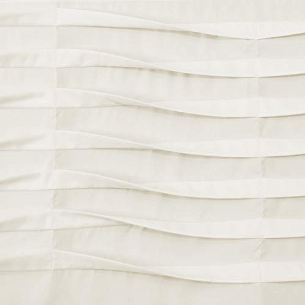 Lush Decor, Cream Wave Texture Valance | Pleated Ruffle Fold Window Kitchen Curtain (Single), 18” x 52