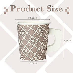 100 Pack Disposable Espresso Cups with Wide Comfort Handles, 4 oz Espresso Paper Cups Party Disposable Cups for Coffee, Tea, Cocoa, Juice, Milk