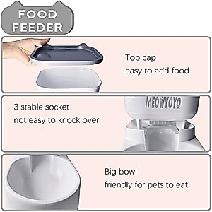 Pets Automatic Feeder Set,Cats Dogs Water Dispenser and Food Feeder,Gravity Feeder for Small Animals (Food and Water Feeder Set)
