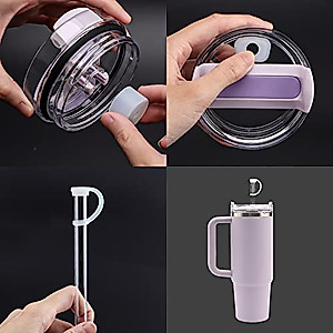 4 Sets Silicone Spill Stopper for Stanley 40/30 oz Quencher H2.0 Tumbler with Handle including 4 Straw Cover Sets 4 Round Leak Stoppers 4 Square Spill Stoppers for Stanley Cup Accessories Dust-proof