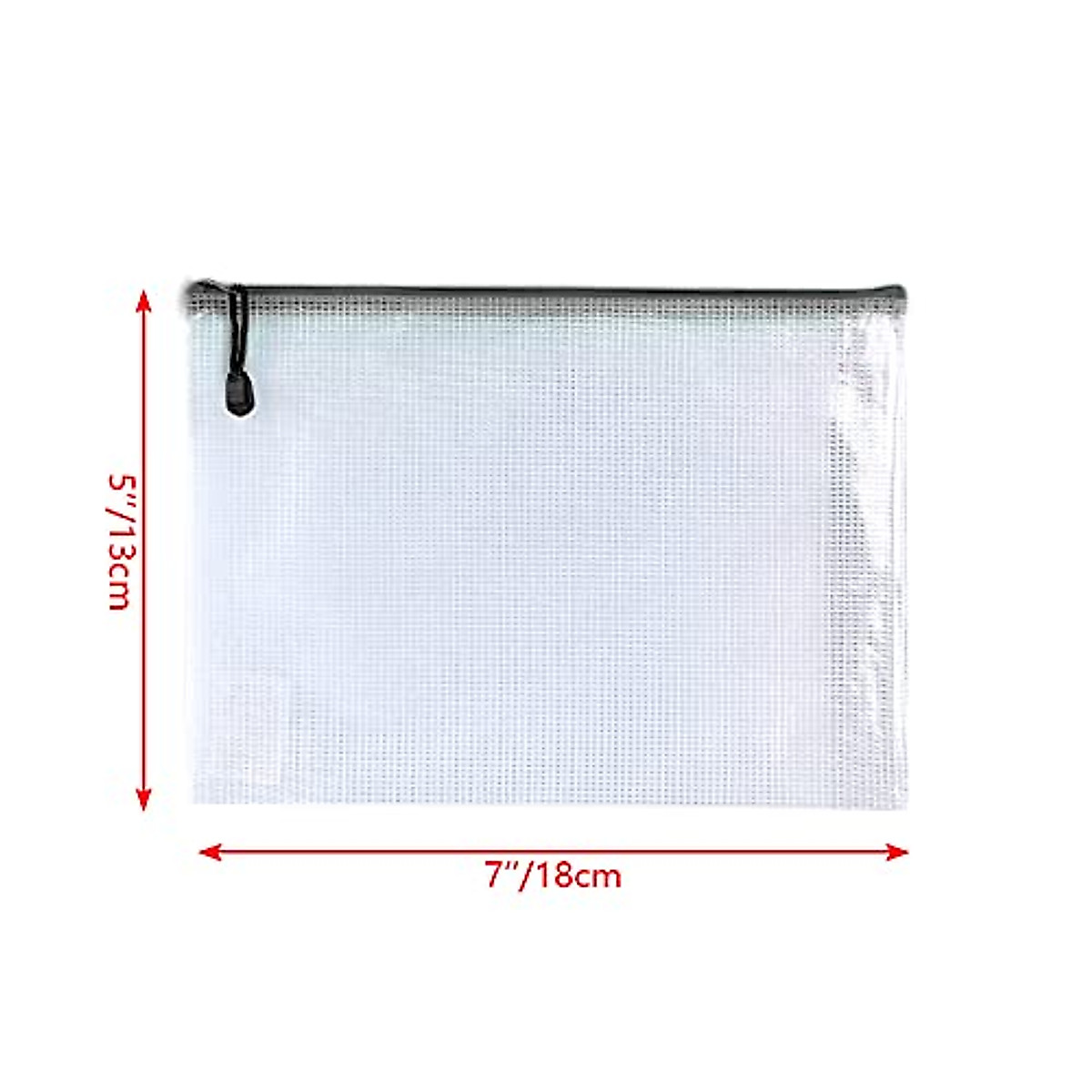 Oaimyy-18 Pcs,3"x 5",Plastic Mesh Zipper Pouch Document Folders Bag Zipper Zip File Folders for Office Supplies, Travel,Organizing Storage (3"x 5" inch, Multicolor)