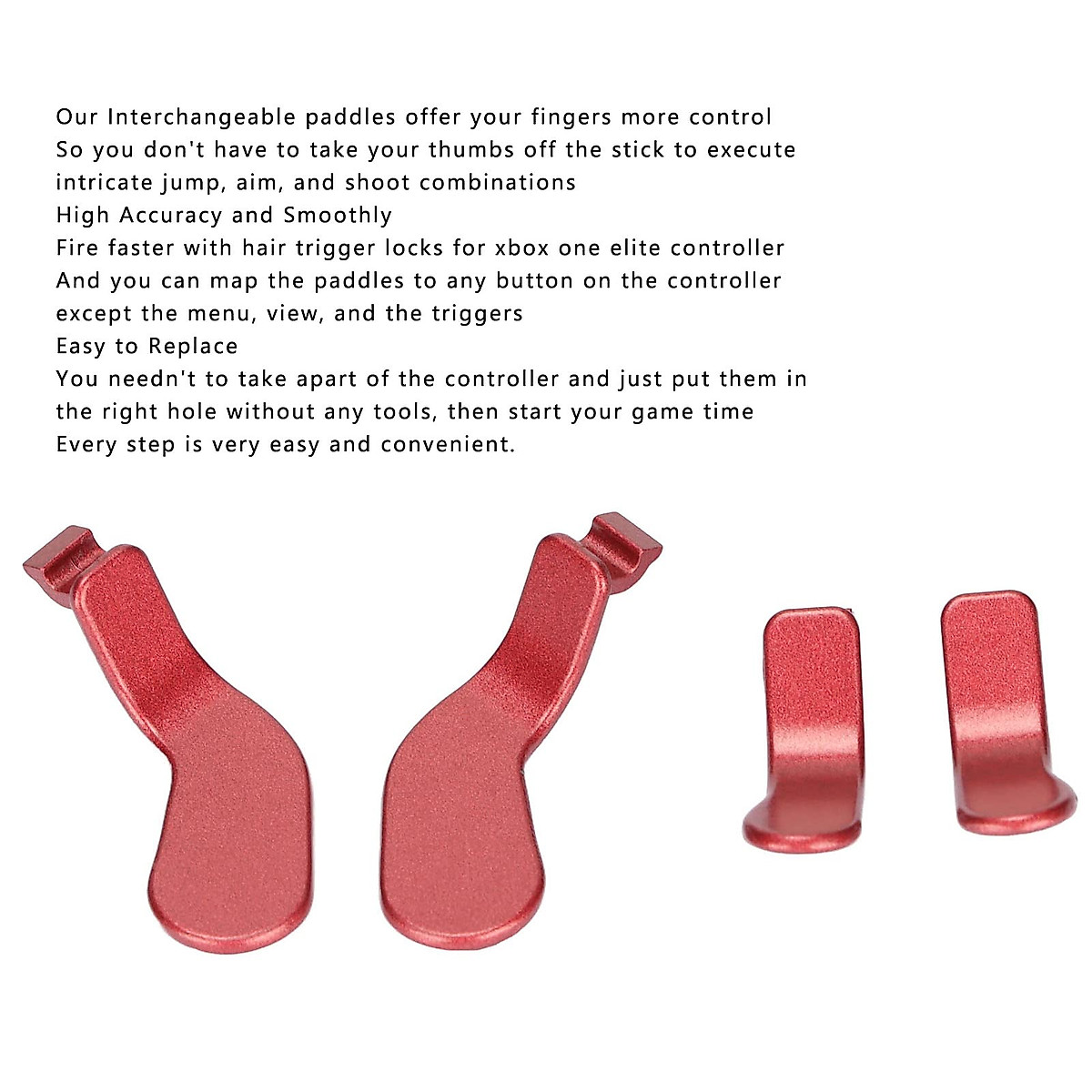 4pcs Controller Paddles for One Elite Series 2, Replacement Controller Parts, Stainless Steel, Convenient to Use.