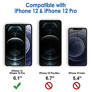 JETech Screen Protector Compatible with iPhone 12/12 Pro 6.1-Inch, Tempered Glass Film with Easy-Installation Tool, 2-Pack