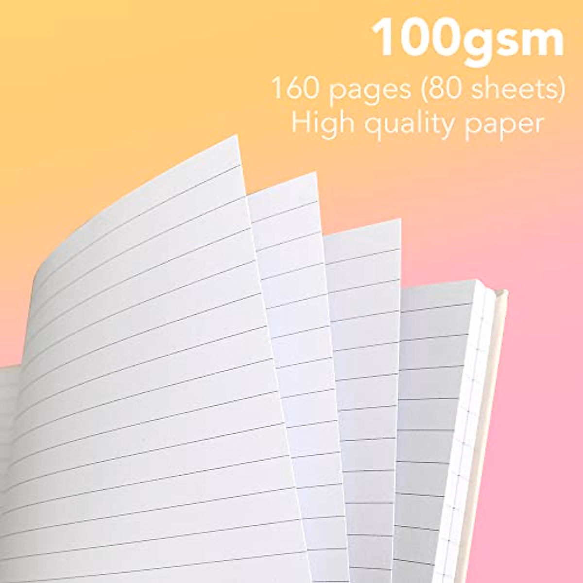 Cute Notebooks for School 4 Pack, A5 5.8 x 8.3 inch Happy Face Hardcover Notebooks for Work, Retro Aesthetic Notebooks College Ruled, Cute Spiral Journal for Women, Back to School Notebook for Kids