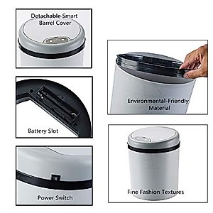 WENLII 11L Intelligent Trash Can Automatic Touchless Induction Motion Sensor Kitchen Wide Opening Sensor Waste Garbage Bin