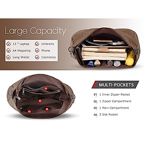 Canvas Tote Bag for Women Large Hobo Bag 2 Straps Crossbody Shoulder Handbag Pocketbooks Womens Purses