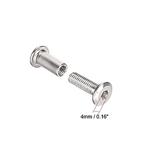 uxcell Screw Post Fit for 5/16"(8mm) Hole Dia, Male M6x16mm Binding Bolts Leather Fastener Carbon Steel 10 Sets