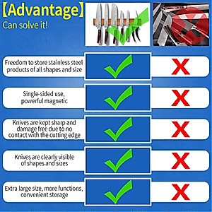 XYJ 2 Pcs Magnetic Knife Strip Holder for Wall with Strong Neodymium Acacia Wood Magnet Knife Rack Bar Stand for Knives Kitchen Tools Utensil Organizer Accessories for Special Day