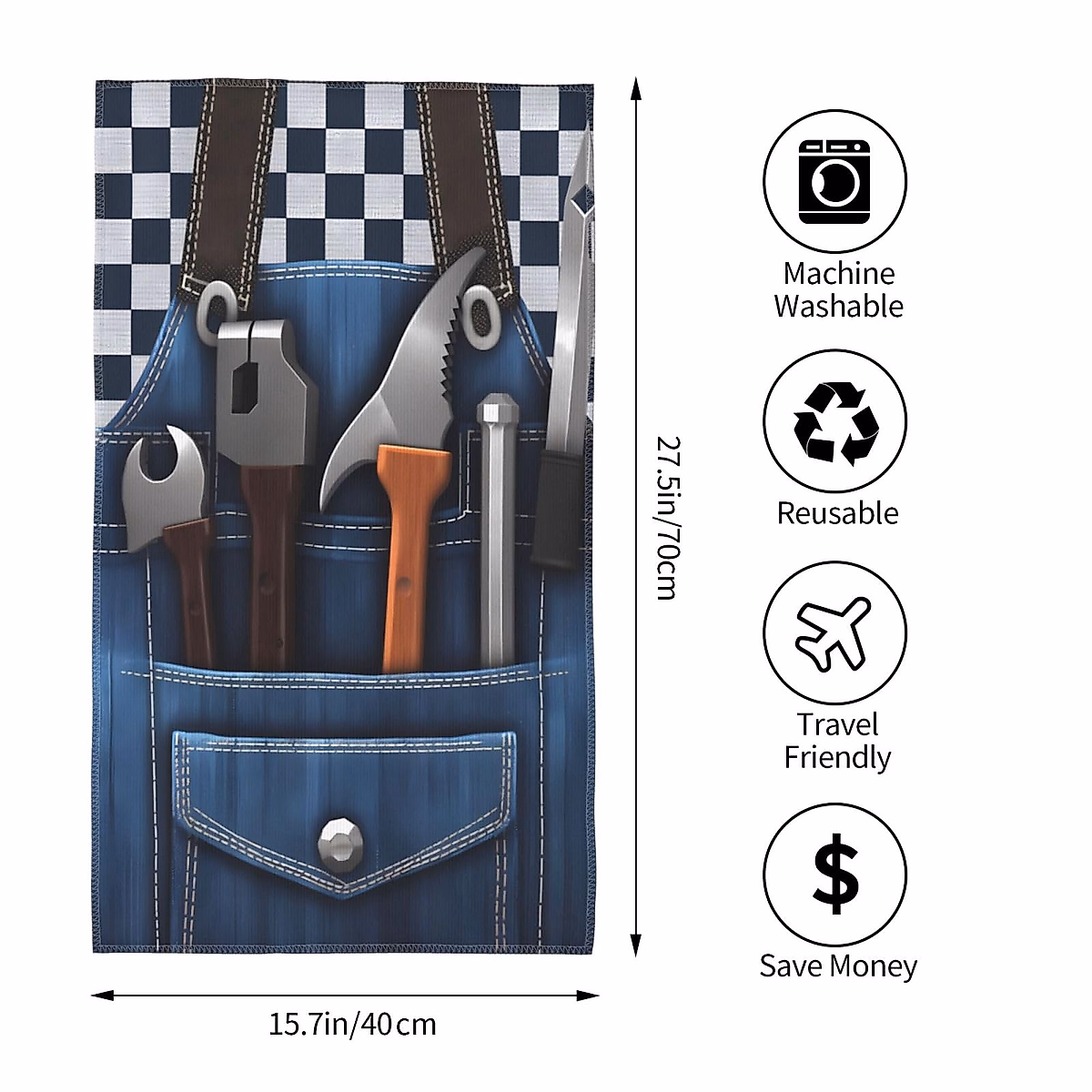 Heantstoy Happy Father's Day Tools Hand Towel Soft Bath Towel Kitchen Tea Dish Towels Bathroom Decorations Housewarming Gifts 27.5in X 15.7in