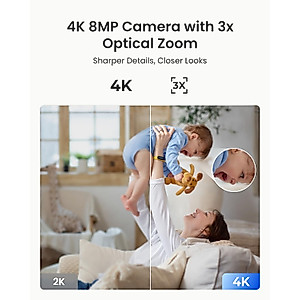 REOLINK Indoor Security Camera, 5MP Super HD Plug-in WiFi Camera with PTZ, Auto Tracking, Human/Pet AI, Ideal for Baby Monitor/ Pet Camera/Home Security, Dual Band WiFi, Local Storage, E1 Zoom