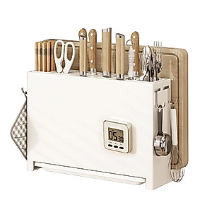 Universal Knife Block Holder with Slots for Scissors and Sharpening Rod Space Saver Knives Storage Stand Display without Knives Unique Slot Design to Blade