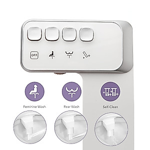 Bidet Attachment for Toilet，Non-Electric Dual Nozzle Hygienic Bidets，Self Cleaning and Adjustable Water Pressure Toilet Bidet for Frontal and Rear Wash（Classic Metal Hose）