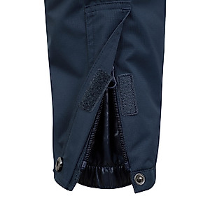 Mountain Warehouse Kids Winter Snow Pants, Reinforced Knees -Boys & Girls Ski Salopette Dark Blue 7-8 Years