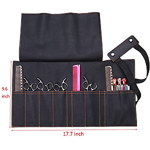 PERFEHAIR Hair Stylist Scissor Holder Pouch Cases for Hairdressers, Salon Tools Holster Bag, Soft Fabric Roll-Up Organiser