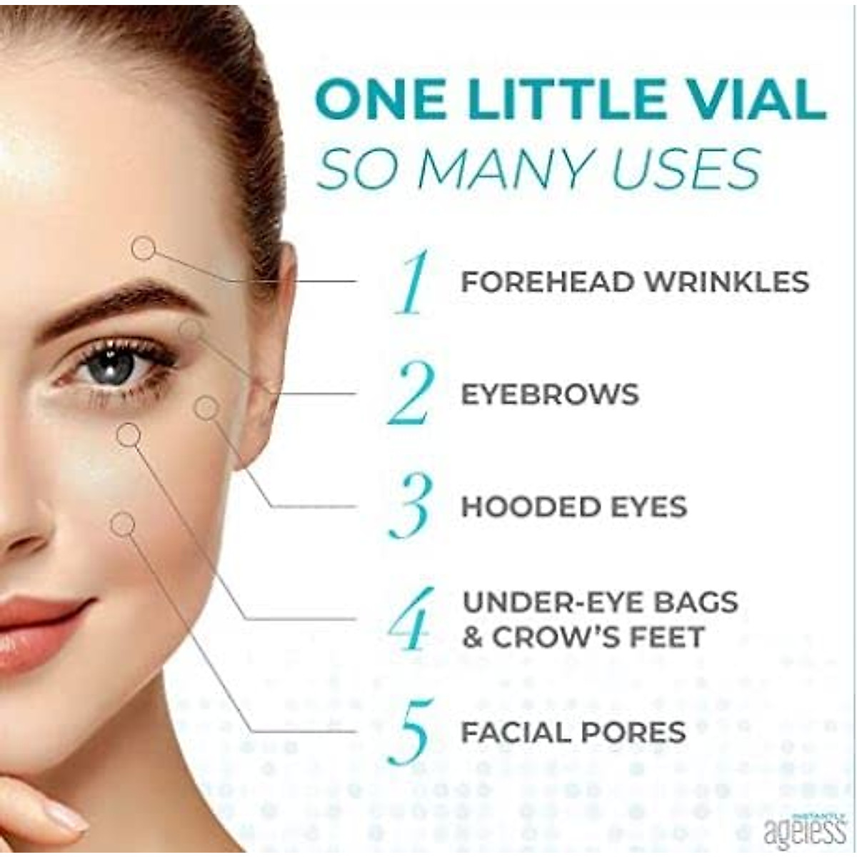 Instantly Ageless Facelift in A Box - Instant Eye Bag Remover Puffiness -1 Box of 25 Vials with Free Quest Skincare Jade Roller for Face- Instant Under Eye Bags Remover - Instant Wrinkle Remover