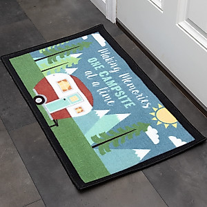 Ritz Premium Washable Stain Resistant Kitchen Rug with Latex Backing, Door Mat for Floor, 20"x36", Happy Camper