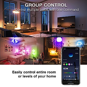 DAYBETTER Smart Light Bulbs, Alexa Light Bulb, WiFi Light Bulbs, RGBCW Color Changing Light Bulb A19 9W 800LM, Smart Bulbs that Work with Alexa & Google Assistant, 2.4Ghz only, No Hub Required,10 Pack