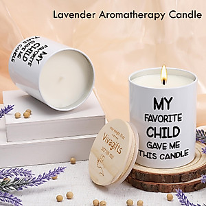 10oz Funny Mom Candle Christmas Gifts for Mom from Favorite Child Daughter Son, Xmas Holiday Best Mom Ever Gifts Parents Candle Gifts, Birthday Step Mom Mother in Law Gift, Mom Lavender Scented Candle