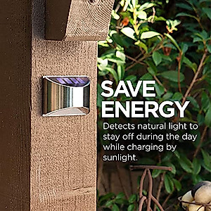 vinmax Outdoor Solar Deck Lights 2pcs with 4 LED Lamp Solar Powered Fence Lights Outdoor Step Stair Lights Garden Lamp Waterproof for Wall Porch Pool Front Door Yard Stairs(Ship from US)