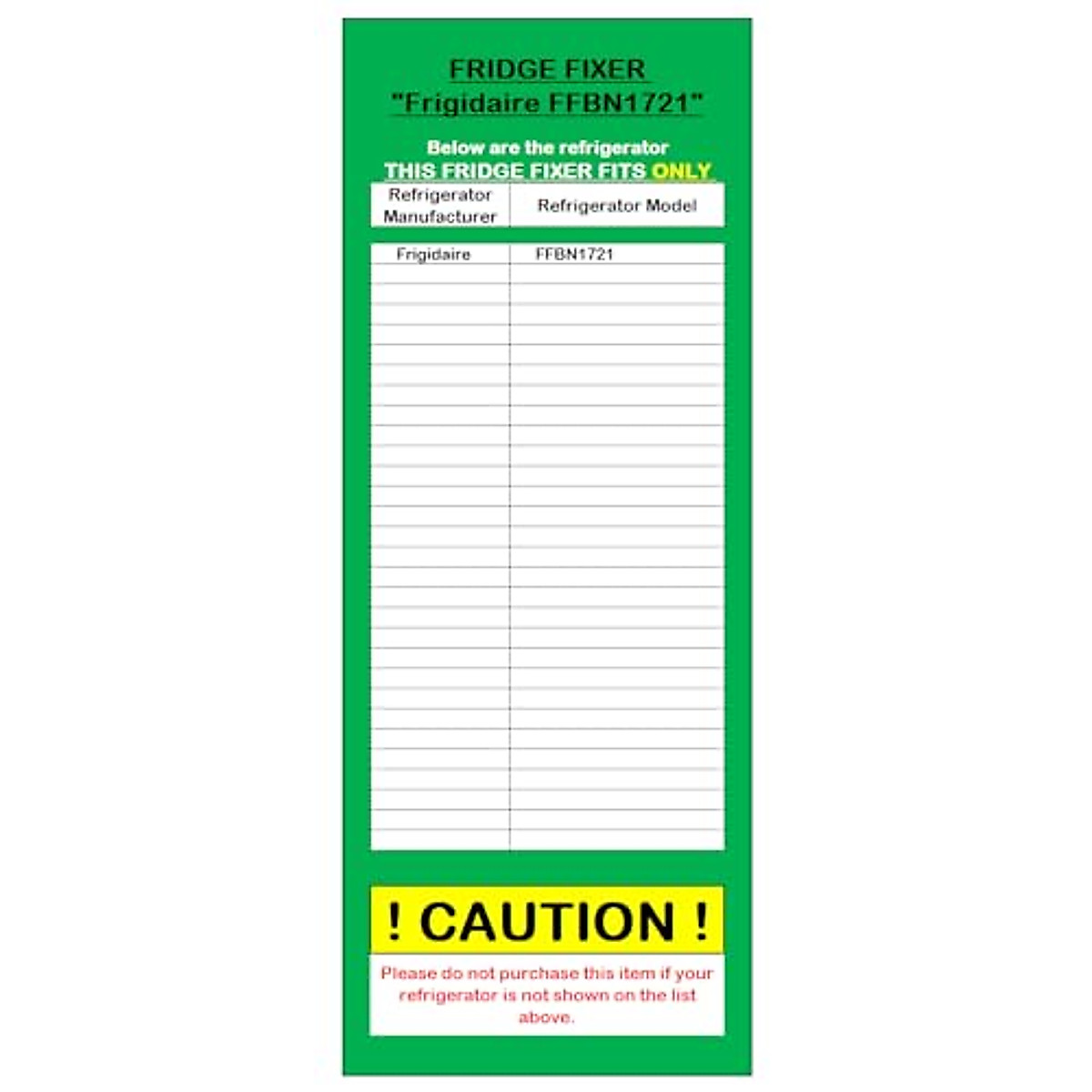 Fridge Fixer for the Frigidaire FFBN1721