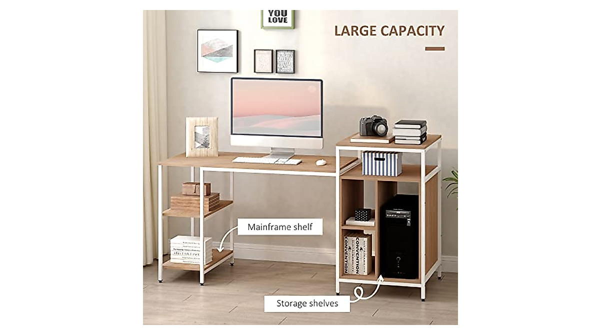 HOMCOM 68 Inch Office Desk with Spacious Storage