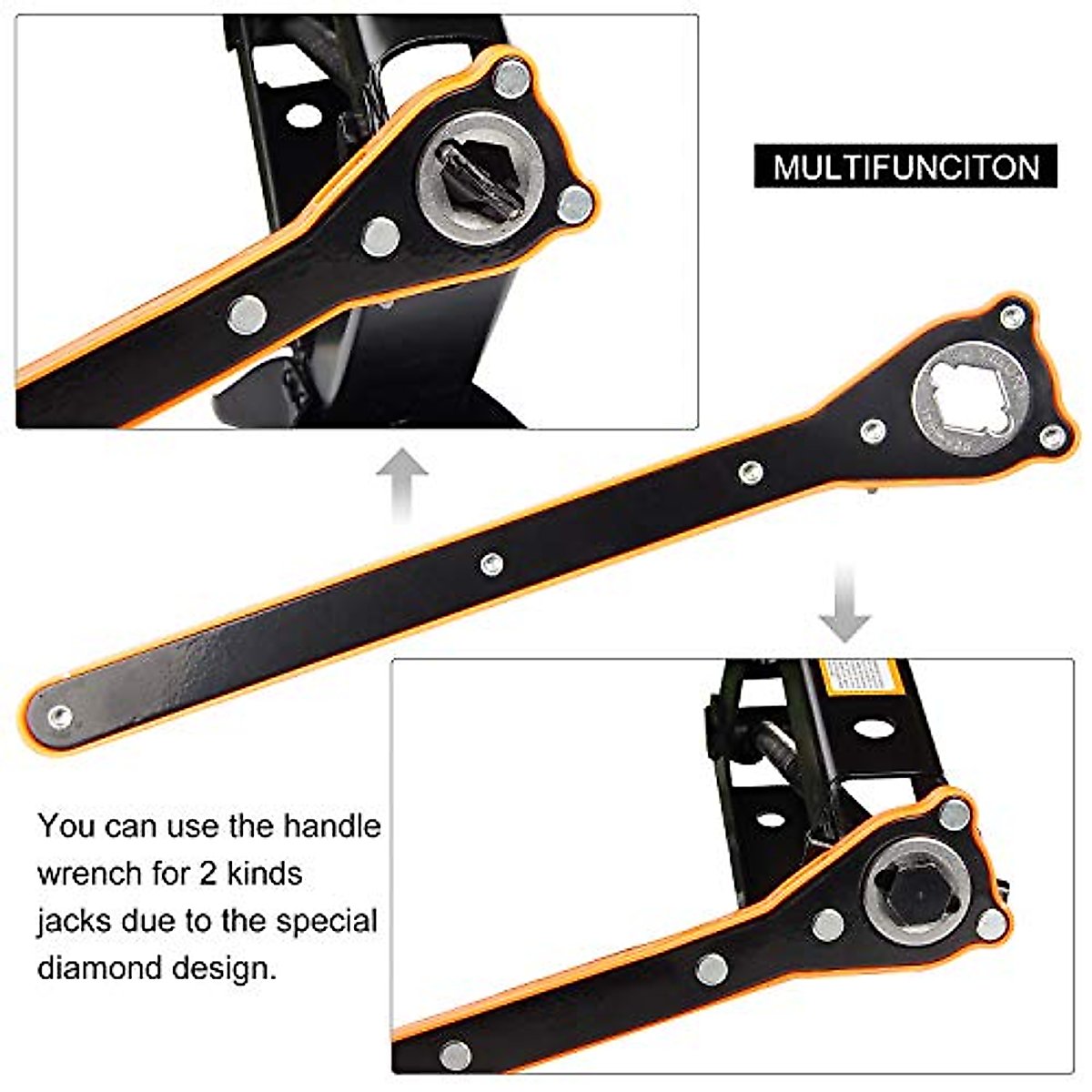 CPROSP Scissor Jack for car/SUV/MPV max 1.5 Tons(3,307 lbs) Capacity with Hand Crank Trolley Lifter with Ratchet, Just for Emergency Use, not for Weekly Projects